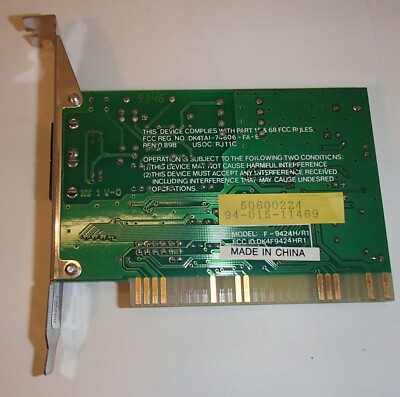 Rockwell ISA Modem F-9424H/R1 K83129-13 PC Card | eBay