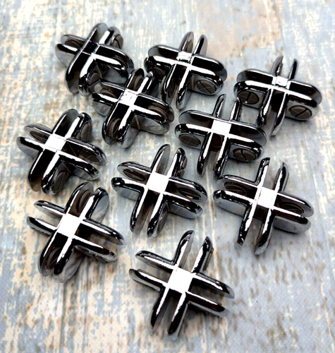 4 Way Glass Cube Connector Clip 3/16" - 10 PCS CHROME Tempered Glass ...