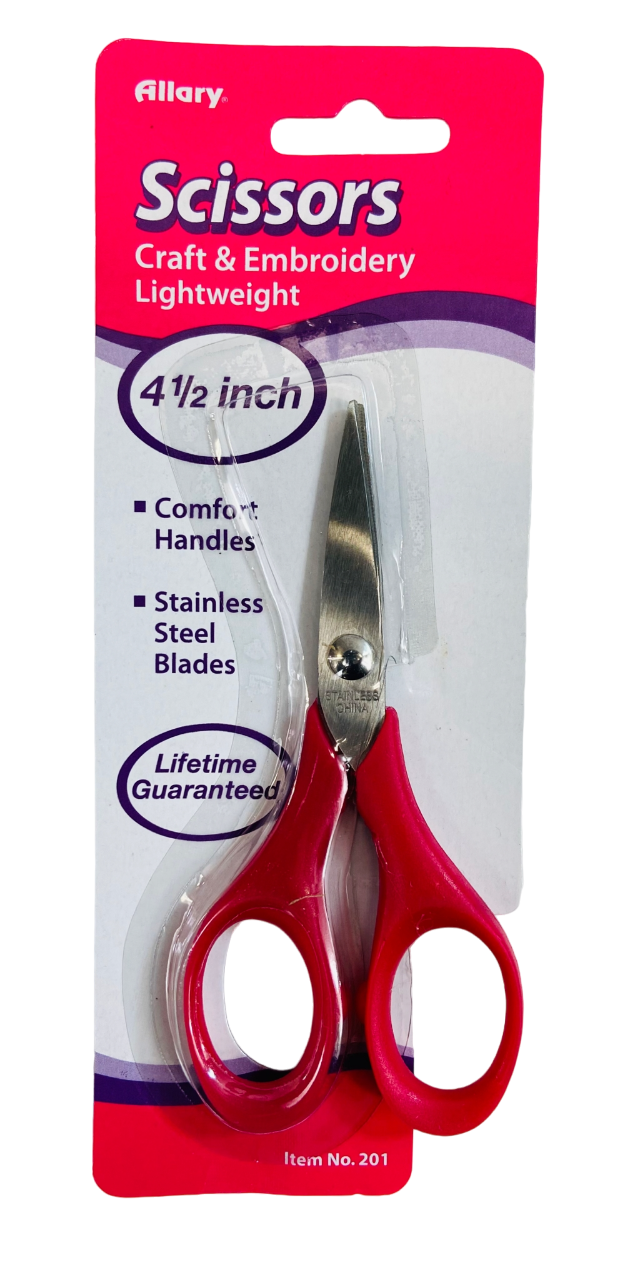 Allary Style# 201 Craft & Embroidery 4.5" Lightweight Scissors - Red | eBay
