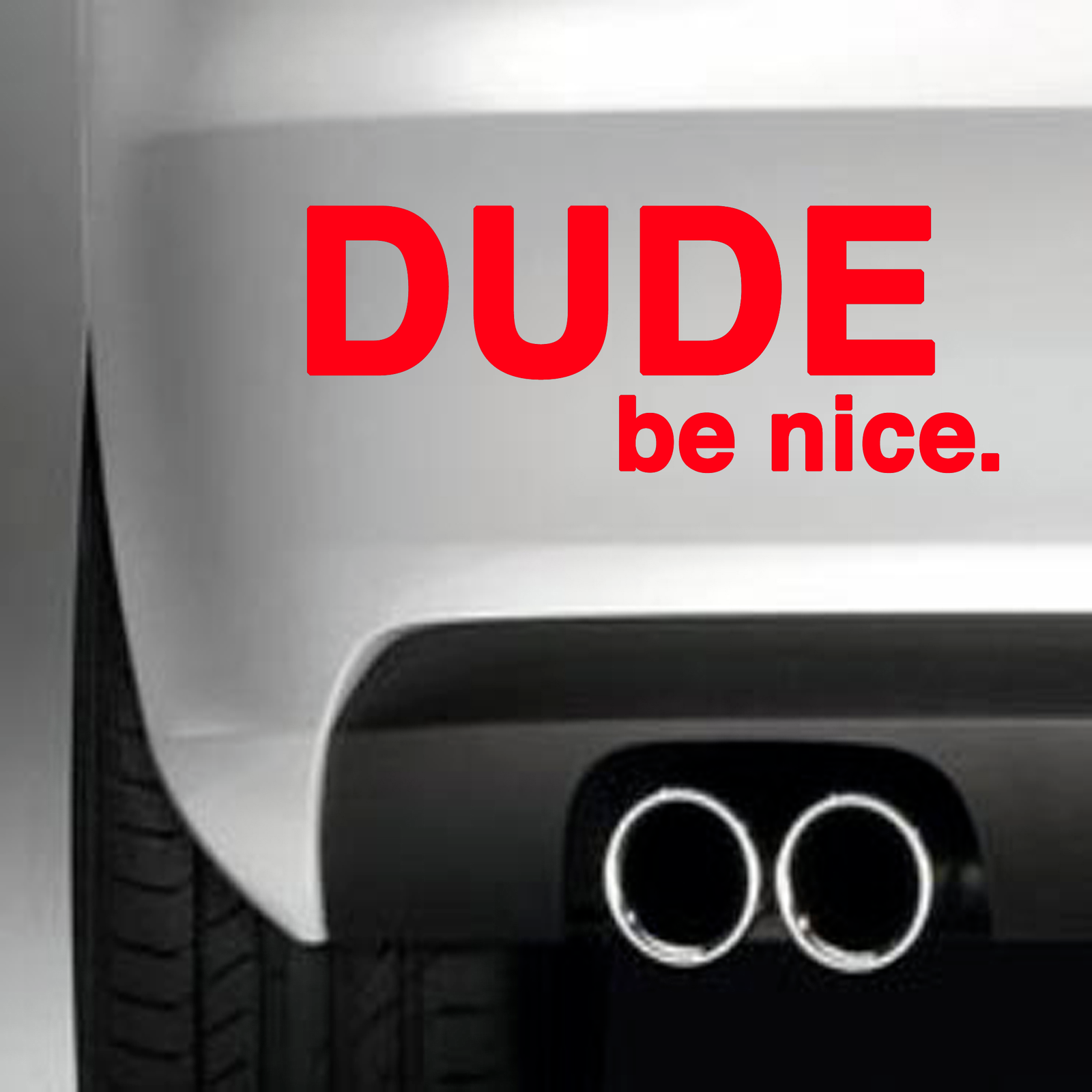 DUDE BE NICE Sticker Decal-Reflective/Metallic Color Car Decal Funny ...