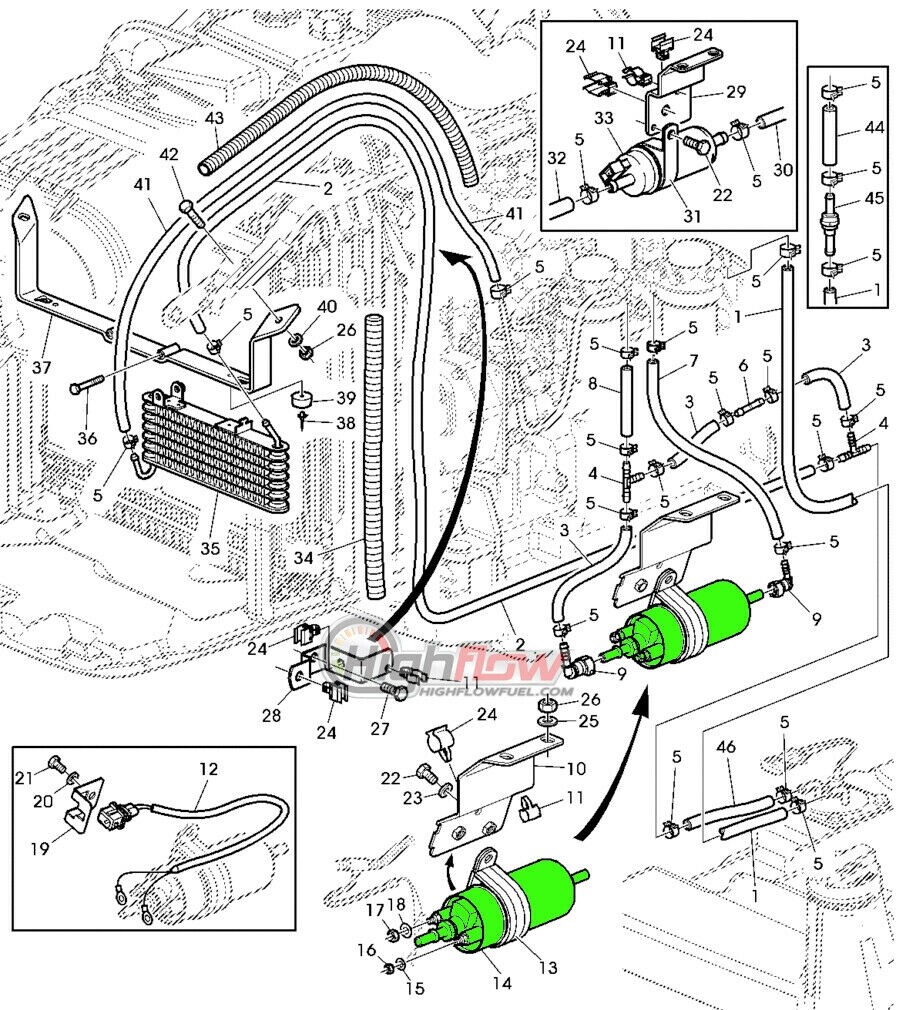 Fuel Pump for John Deere AL168483 6220 6220L 6320 6320L 6415 6420 6420L ...