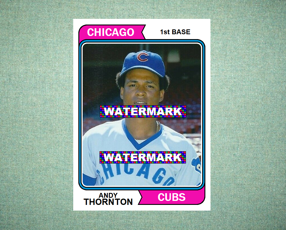 Andy Thornton Chicago Cubs 1974 Style Custom Baseball Art Card | eBay