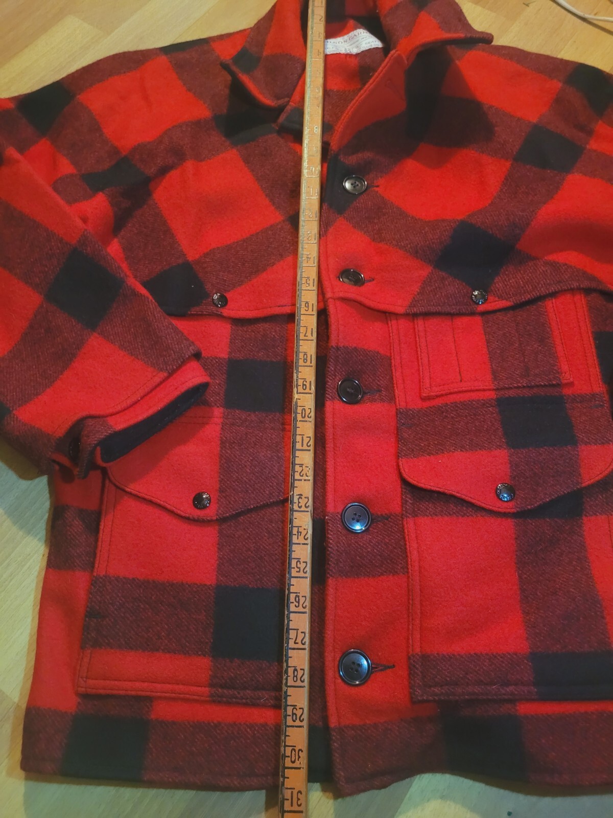 Filson Buffalo Plaid Double Mackinaw 100% Wool Packer Jacket Coat S ...
