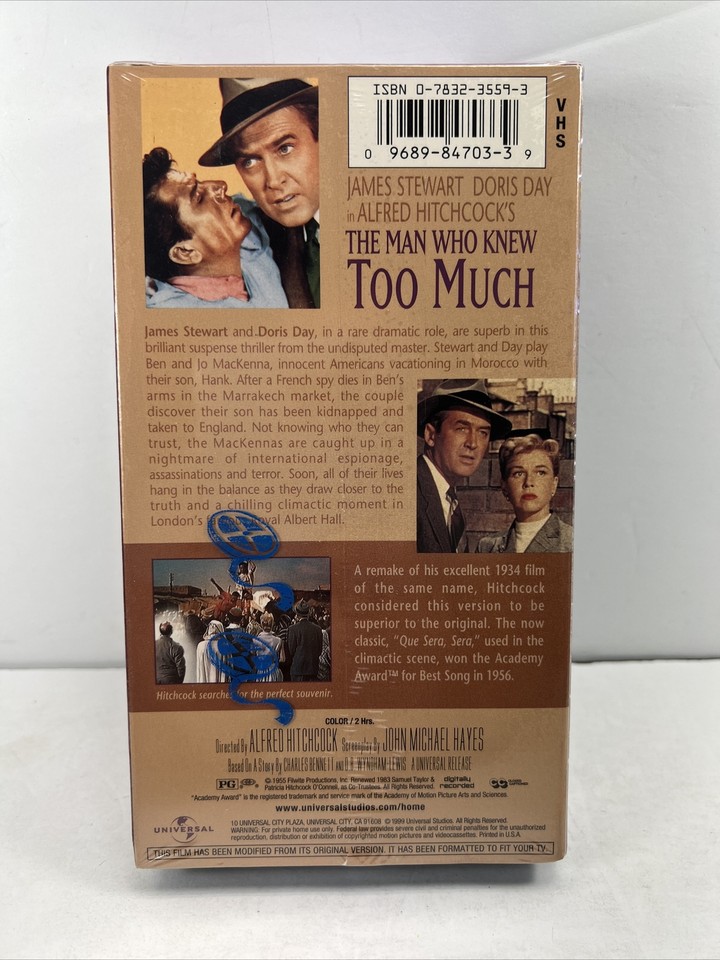The Man Who Knew Too Much VHS 1955, 1999 Release Hitchcock New Sealed ...