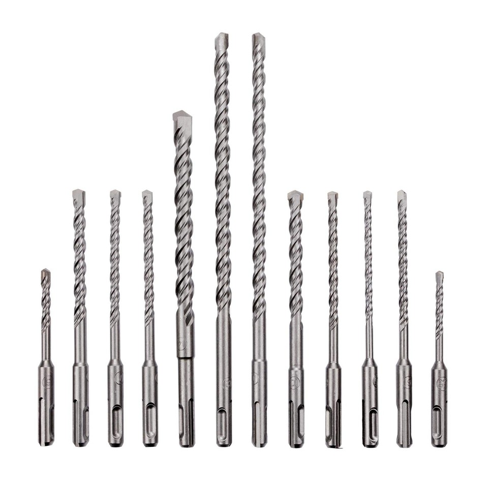Rotary Hammer Drill Bits Set SDS Plus Bits Set Masonry Chisel Set 17pcs ...