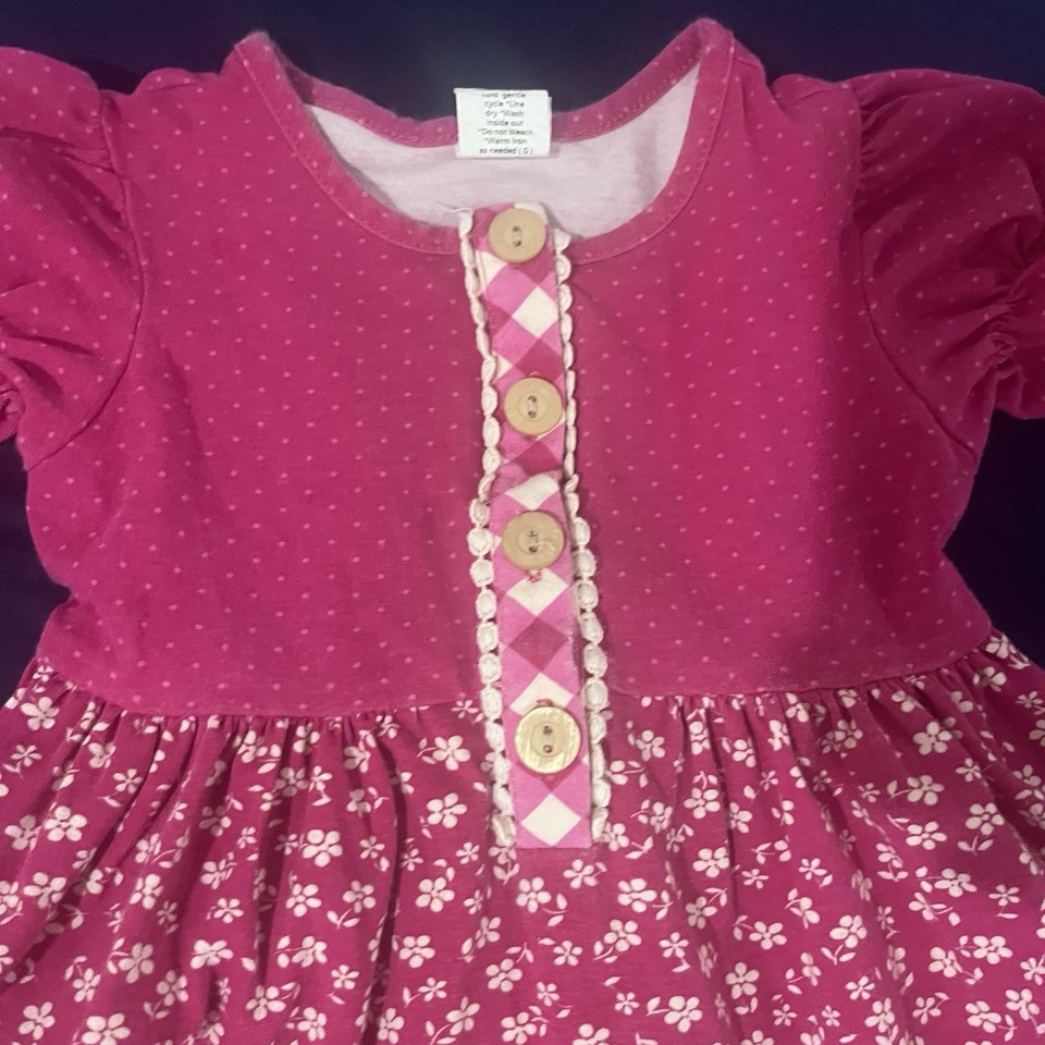 Ric Rac And Ruffles Toddler Girl Pink Dress With Polka Dots And Pockets ...