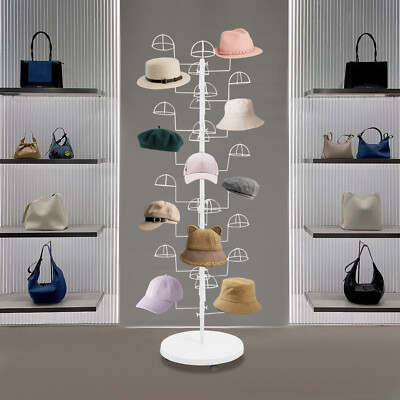 Freestanding Hats Rack Stand Metal Hats Display Stand with 30 Circular ...