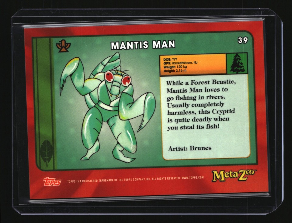 MetaZoo Mantis Man #39 (Topps Series 0 Holo Aura Cryptid Nation) NM ...