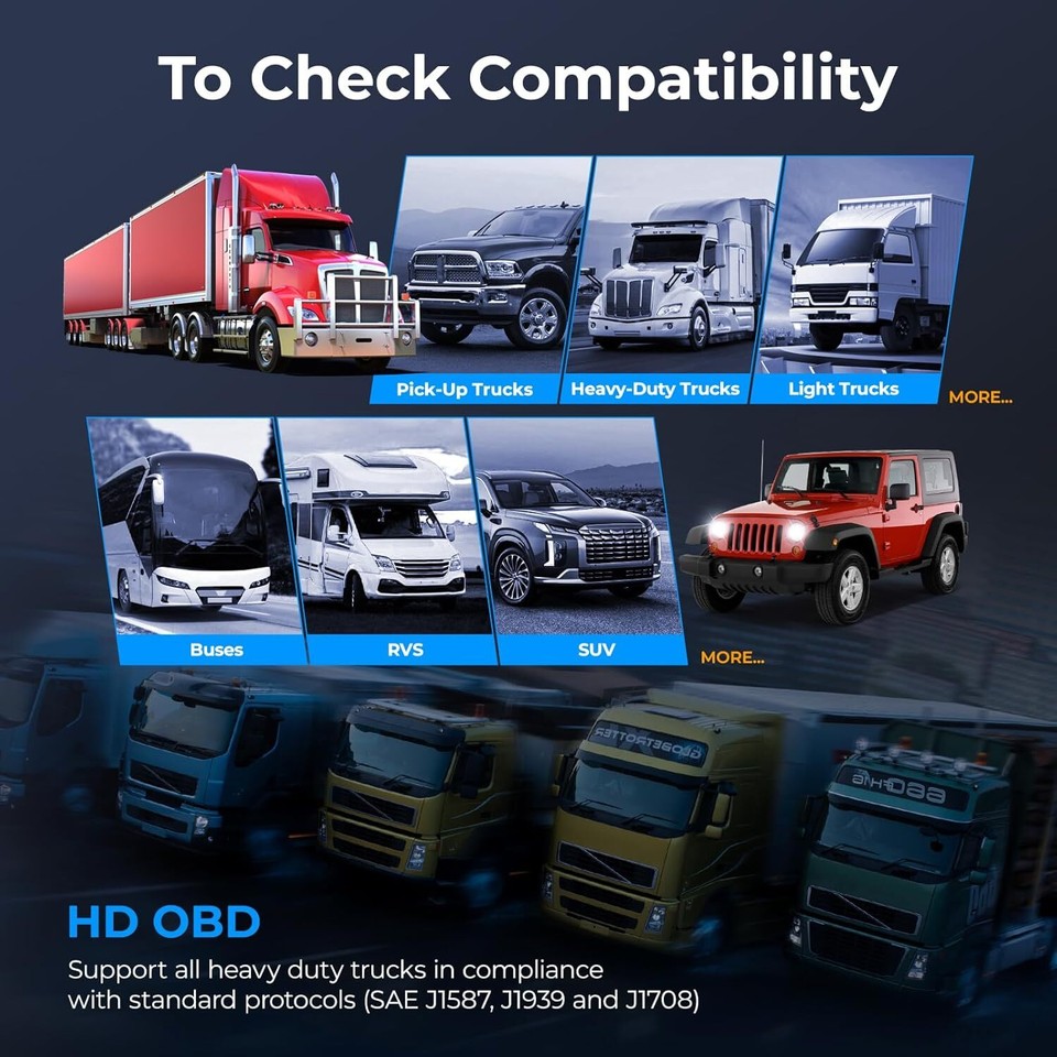 UNIVERSAL HEAVY DUTY DIESEL TRUCK DIAGNOSTIC SCANNER TOOL ENGINE CODE ...