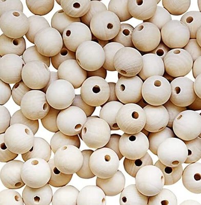 100 Pcs 16mm Round Wood Spacer Beads for DIY Jewelry Making Finding ...
