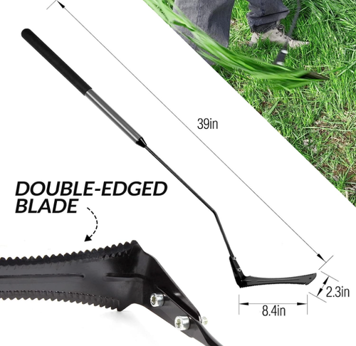 Grass Whip with Double-Edged Serrated Sharp Steel Blade Weed Grass ...