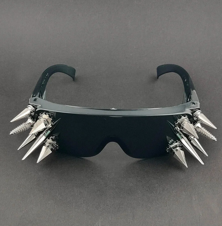Spike Punk Rock Sunglasses Cool Blue/Black/Red/Green Glasses Girl ...