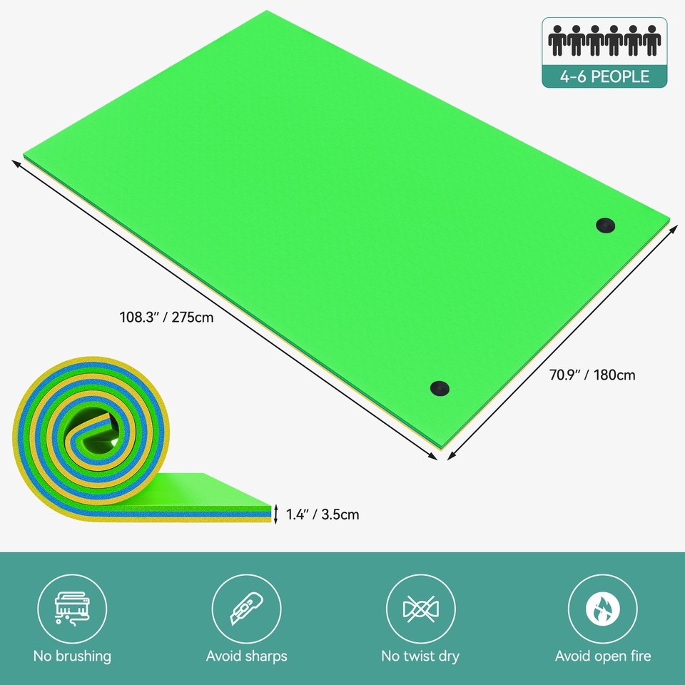 Floating Water Mat 3 Layer Vinyl Foam Lily Pad Floating Mat Pool Lake ...