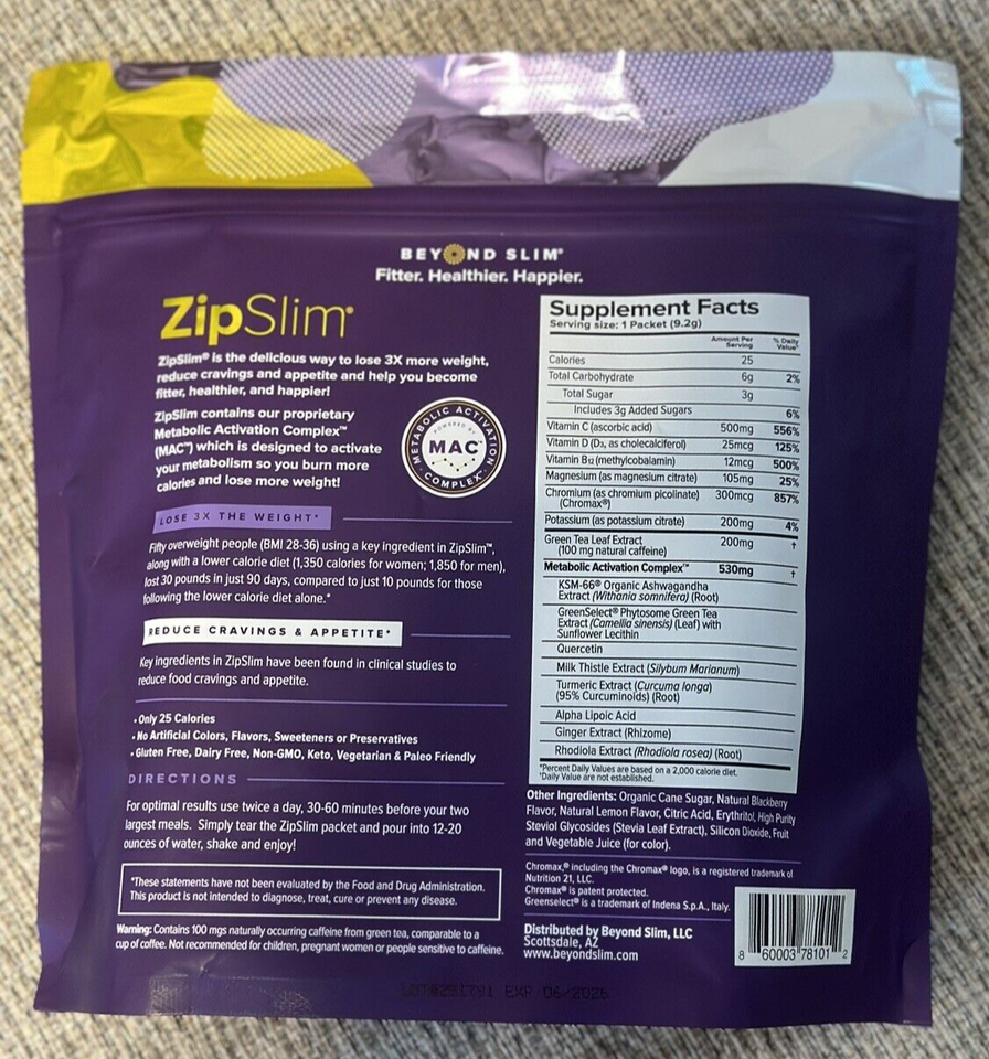 Beyond Slim Zip Slim BLACKBERRY LEMONADE - 9.73 oz. Fast Shipping | eBay