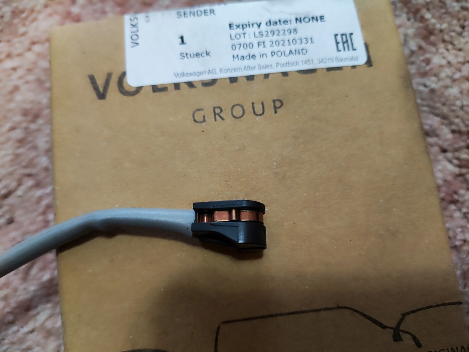Genuine Volkswagen AUDI SKODA Seat Front Brake Pad Wear Sensor ...