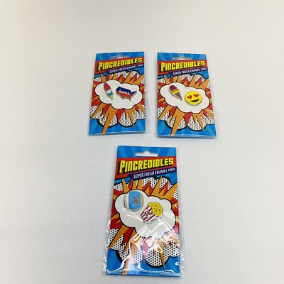PINCREDIBLES Super Fresh Enamel Pins Rocket Pop Emoji USA Home Lot Of 6 ...