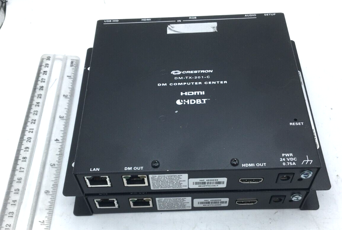 Crestron Lot of 2 DM Computer Center HDMI HDBT DM-TX-201-C Working | eBay