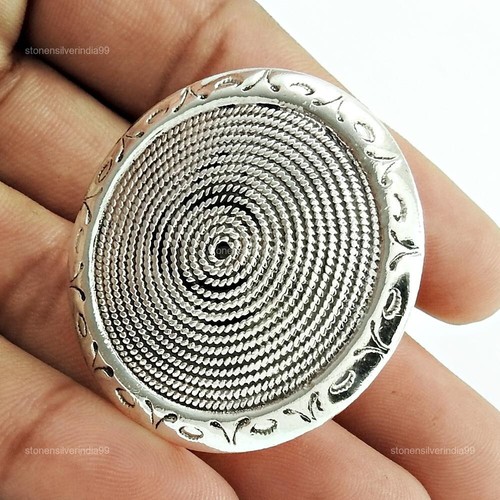 Handmade Indian Jewelry 925 Solid Sterling Silver Cocktail Ring Size 7 ...