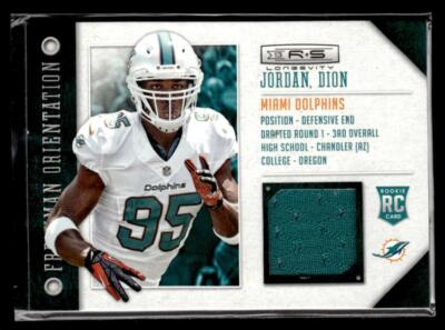 2013 Panini Rookies & Stars #36 Dion Jordan jersey card Miami Dolphins ...