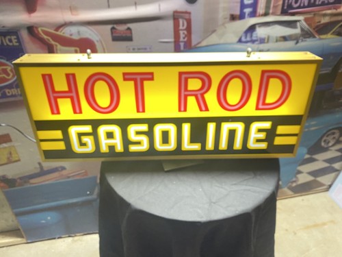 Lighted Hot Rod Gasoline Sign Neon Hot Rod Sign Street Rod Sign Ford ...