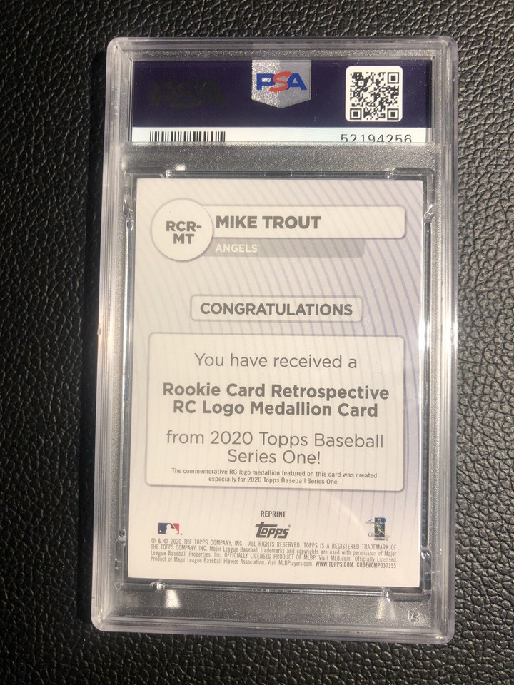 Mike Trout 2020 Topps Rookie PSA 9 MINT Retrospective RC Logo ...