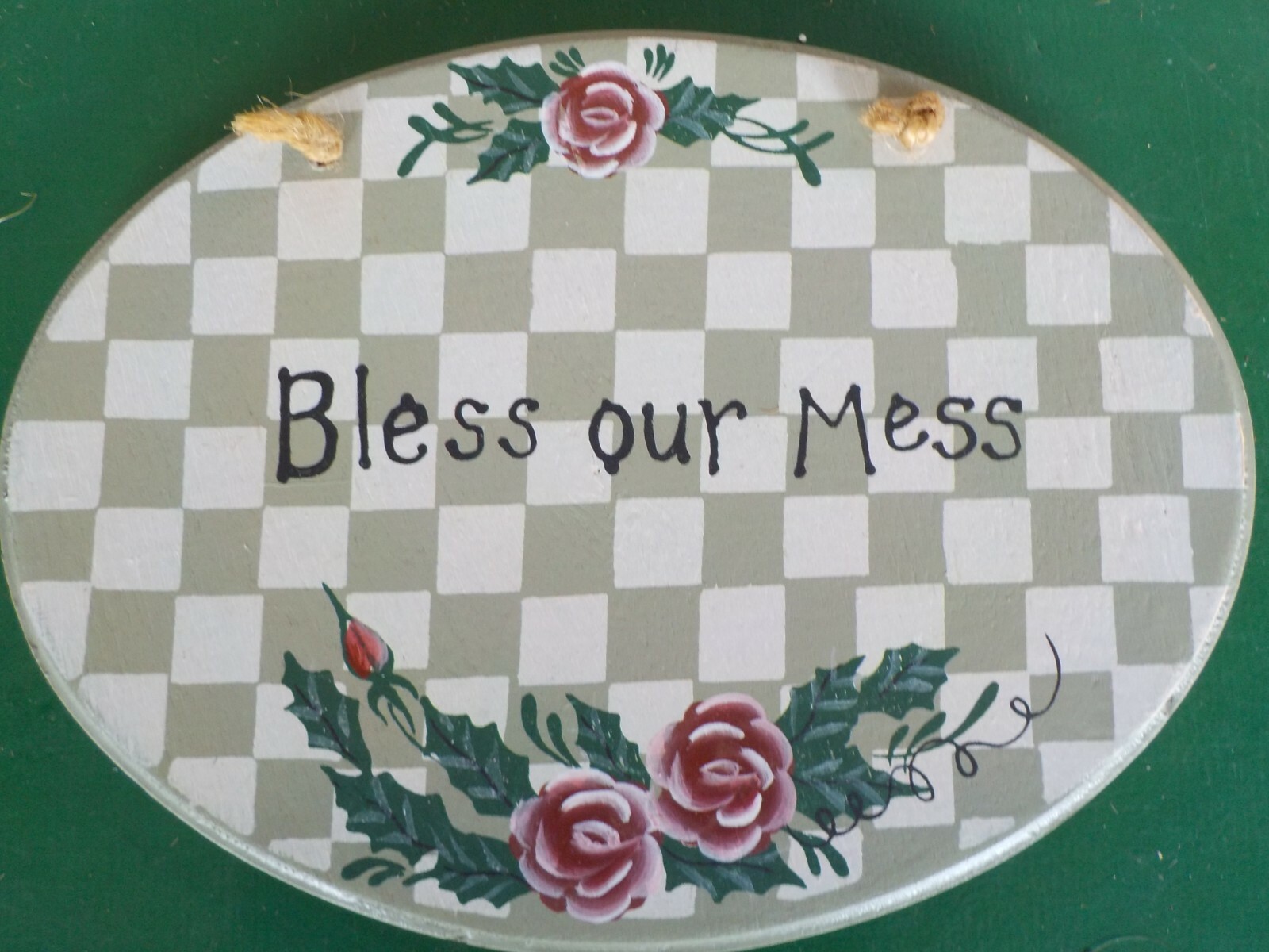 BLESS OUR MESS Oval Plaque (CL 74) | eBay