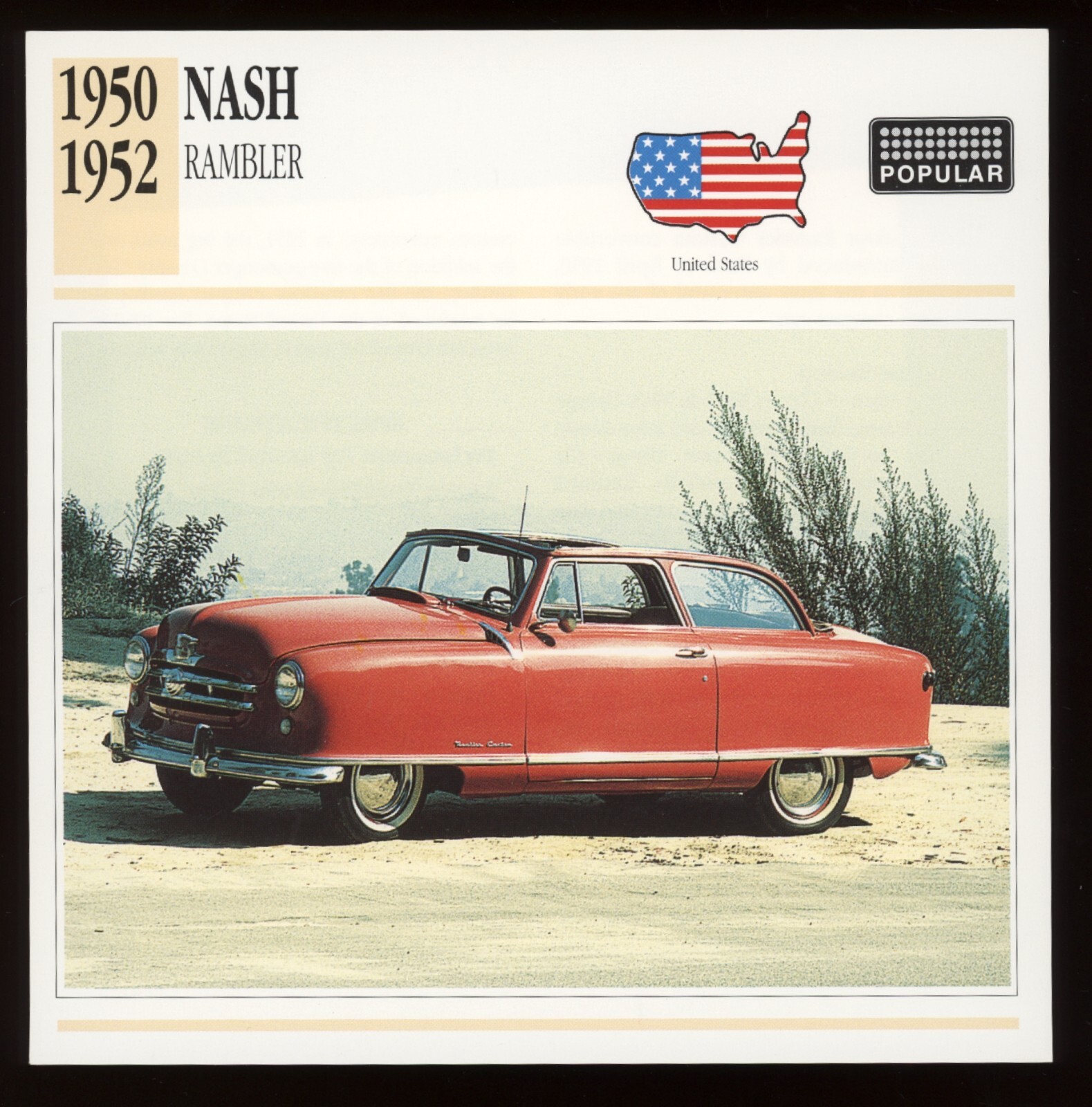1950 - 1952 Nash Rambler Classic Cars Card | eBay