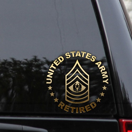 Army E-9 RETIRED Command Sergeant Major Decal Sticker Car Truck Laptop ...