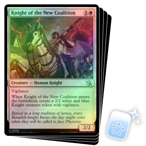 FOIL KNIGHT OF THE NEW COALITION X4 March Of The Machine MOM Magic MTG ...