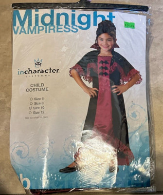 Midnight Vampiress Vampire Girls Costume Dress Size 12 NEW Incharacter ...