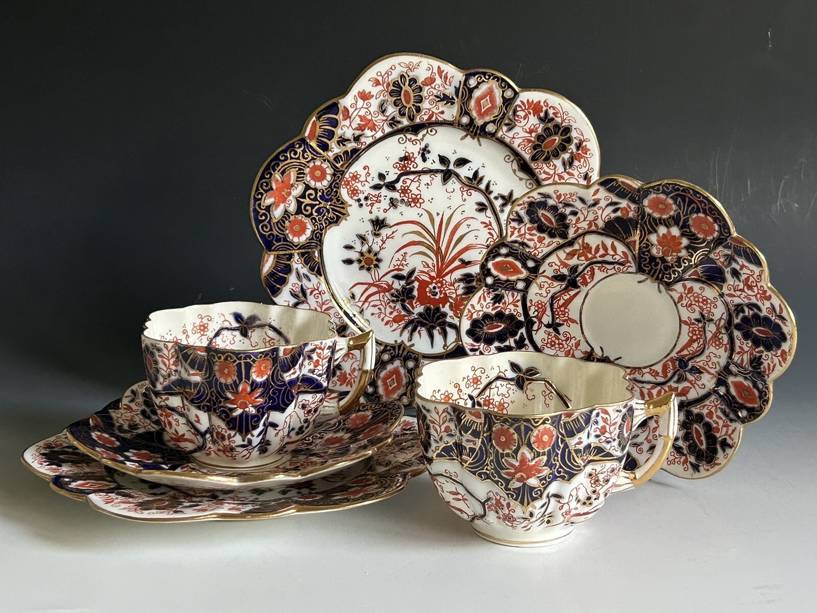 Antique Wileman Foley Shelley Daisy Shape Imari Two Trio Tea Sets ...