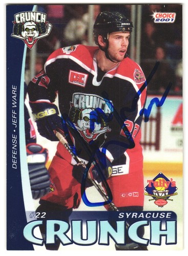 Jeff Ware Autographed 2000 Choice Syracuse Crunch AHL Card Syracuse ...