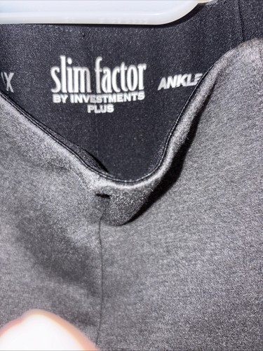 Slim Factor By Investments Women's 1X Ankle Pants Stretch Dark Gray ...