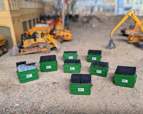 1/87 HO Scale Set of 8 Waste Management Trash Dumpsters, 3d Printed ...