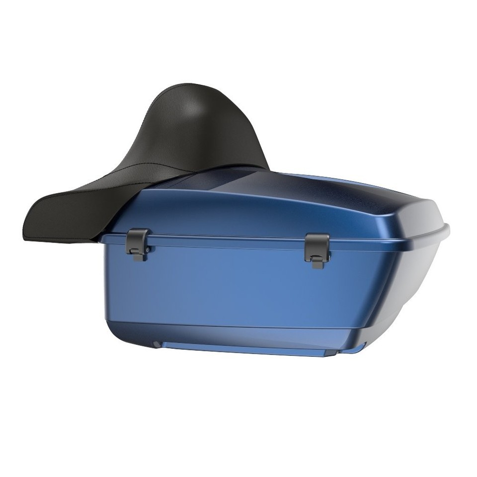 Big Blue Pearl King Rear Trunk Luggage Black Hinges Fits 97+ Harley ...