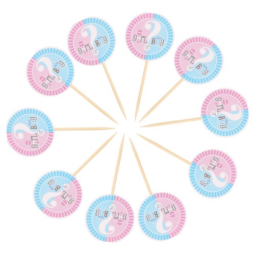 32 Pcs Gender Reveal Flag Party Cake Decor Cupcake Topper Decoration ...