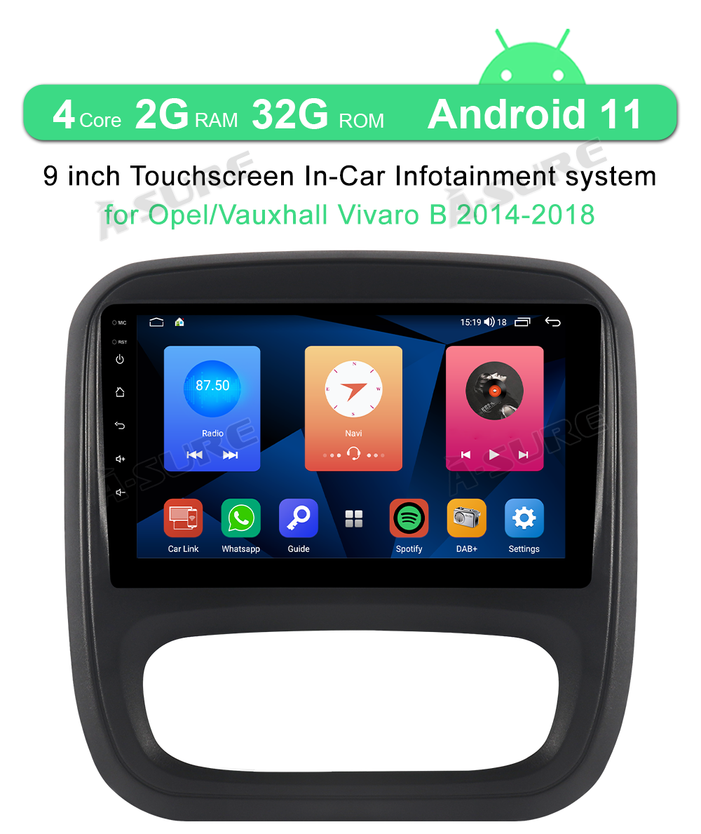 Android 12 Radio 2+32G Sat Nav Stereo For Vauxhall Vivaro B Renault ...
