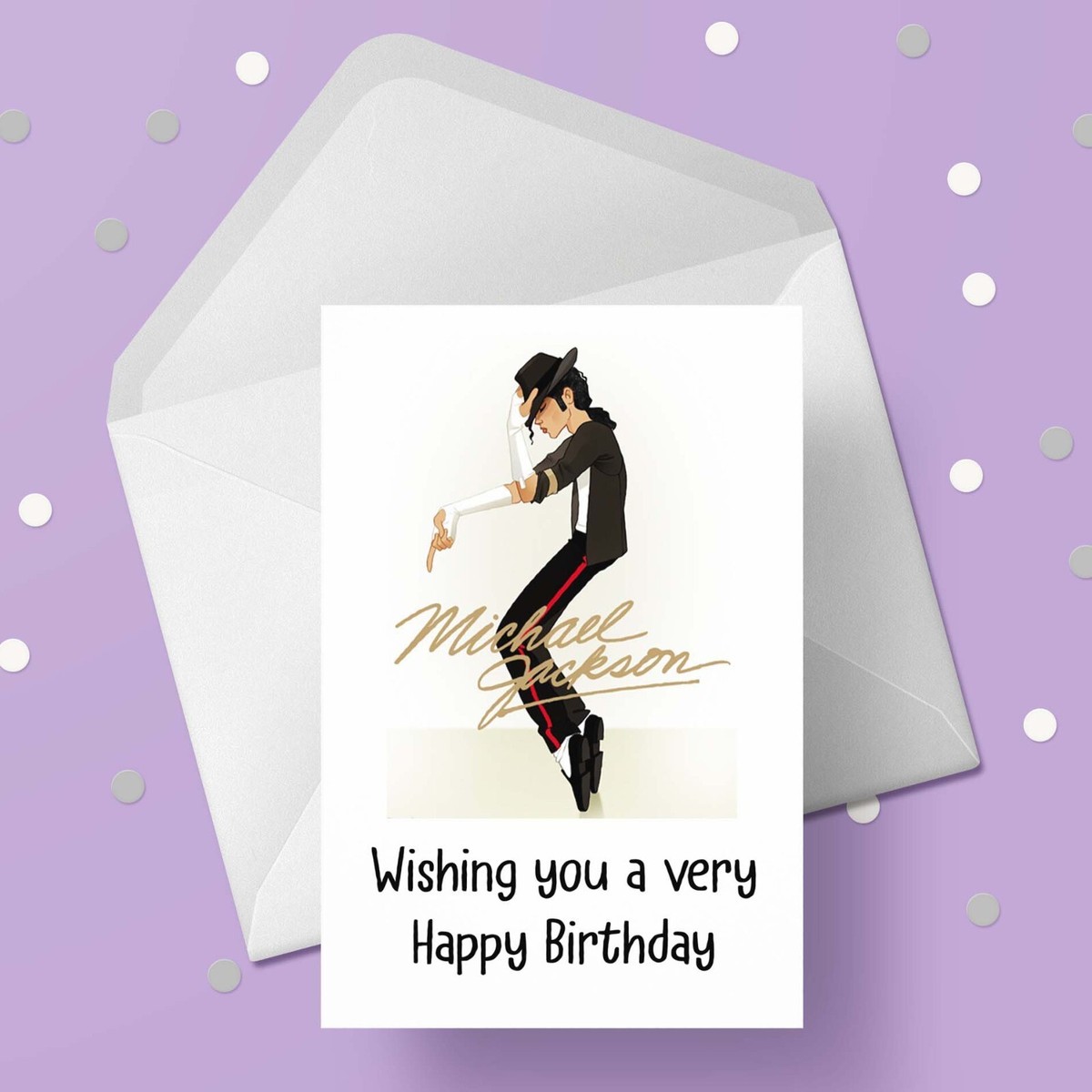 Michael Jackson Happy Birthday Card Happy Heavenly 66th Birthday