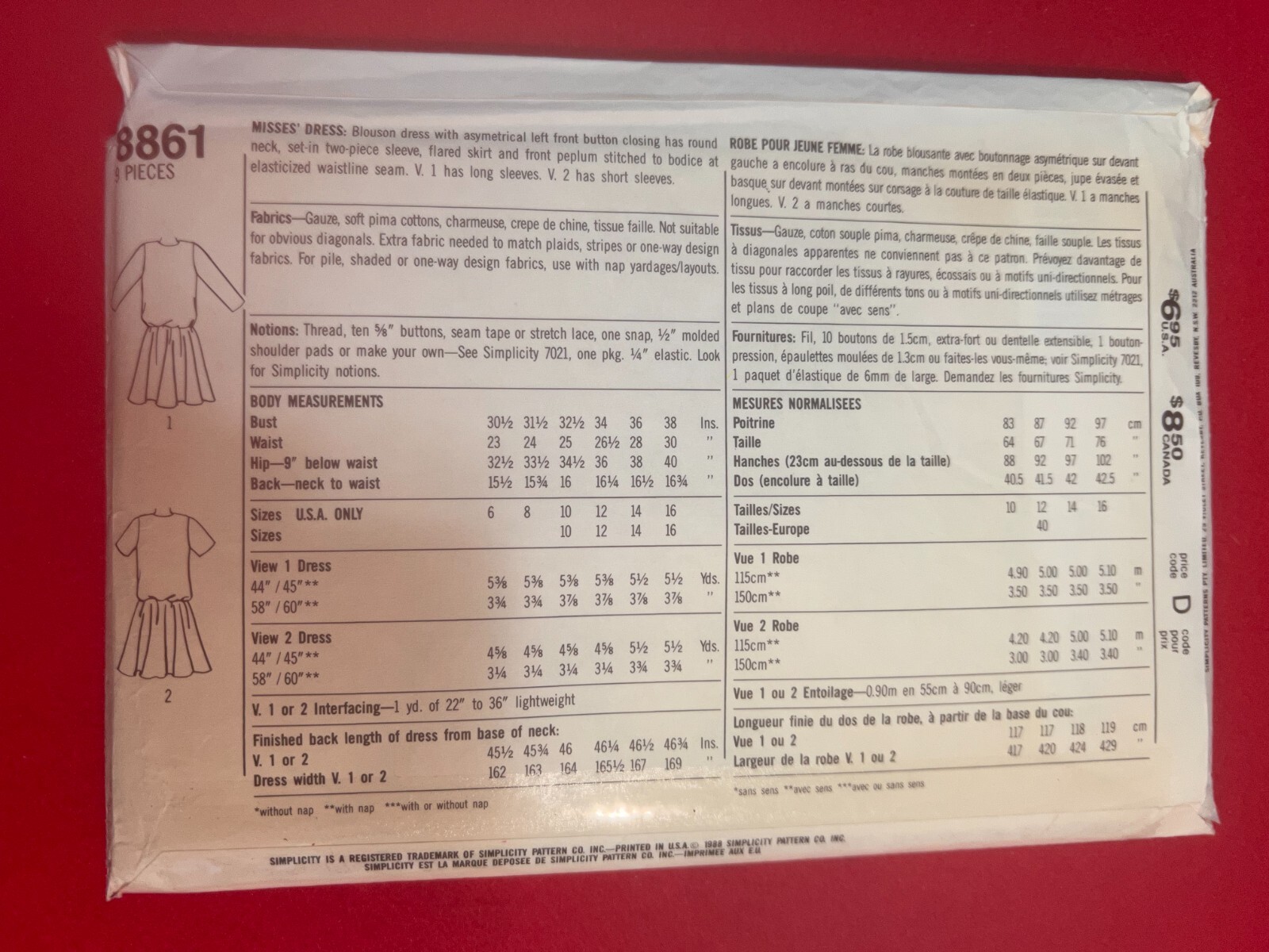 Simplicity 8861, Size 14, Misses Dress, UNCUT | eBay