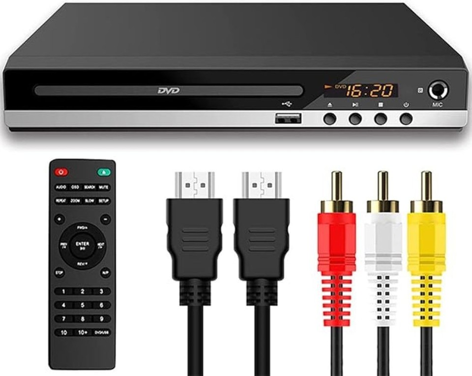 DVD Player HDMI 1080P Region Free with Remote Control USB Port,AV and ...