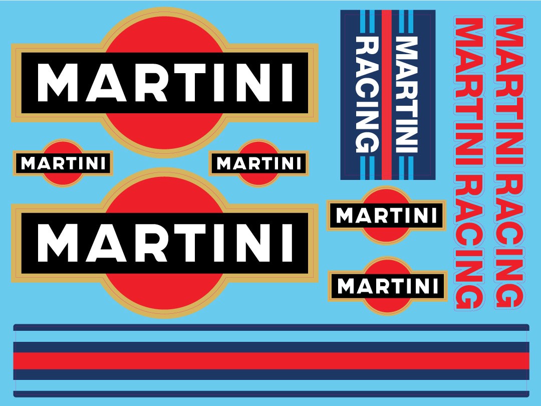 Martini Racing stickers set Martini racing team decals graphics decals ...