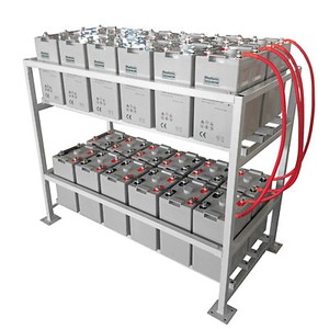 24kWh 48V 500Ah AGM deep cycle battery bank & metal racking (24 x 2V ...