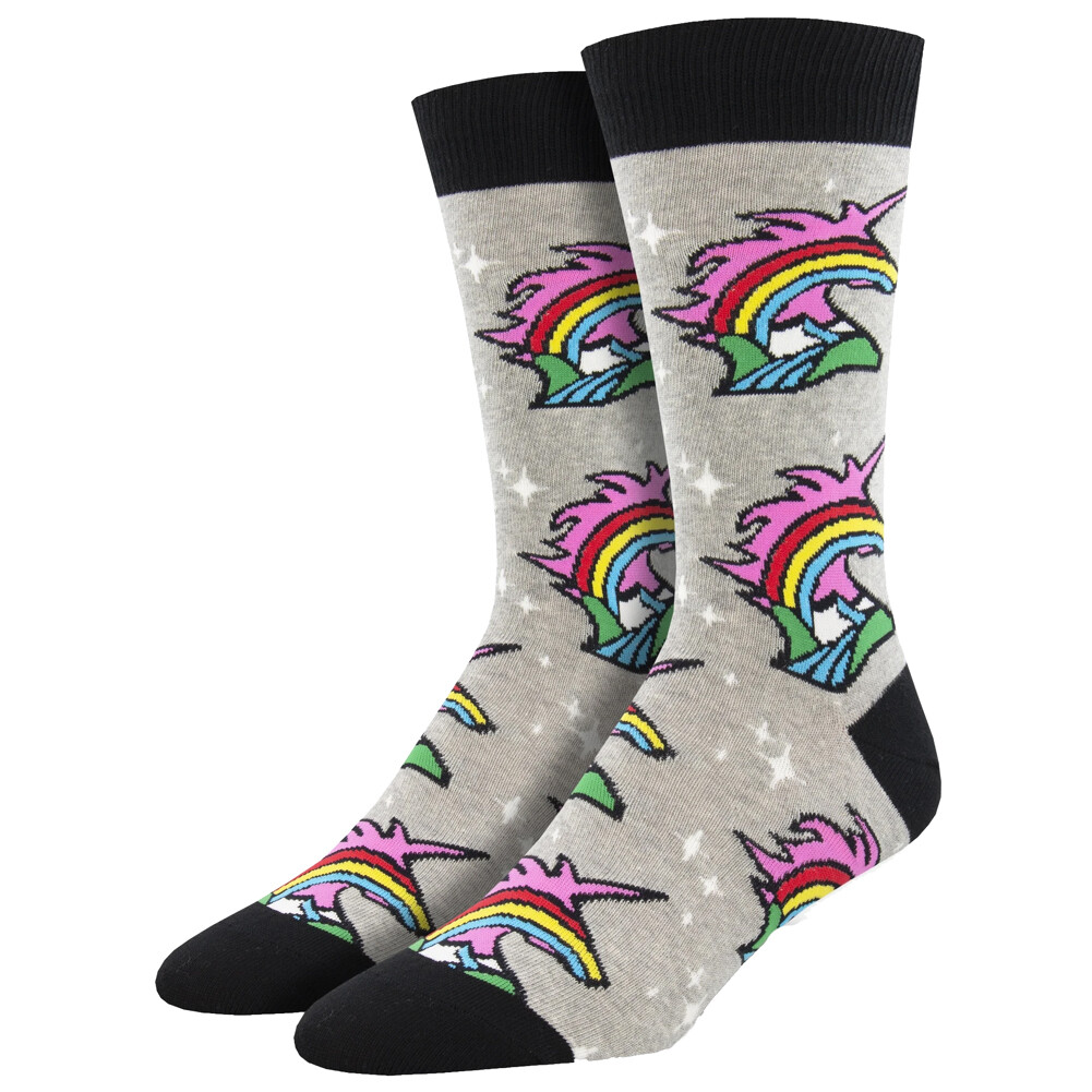 Socksmith Men's Crew Socks Atomicchild Free To Be Me Rainbow Unicorn ...