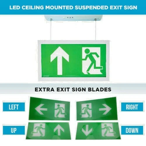 Ceiling Mounted Fire Exit Signs | Shelly Lighting
