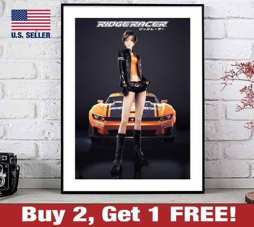 Ridge Racer Reiko Nagase Poster 18" x 24" Print Game Room Racing Queen ...