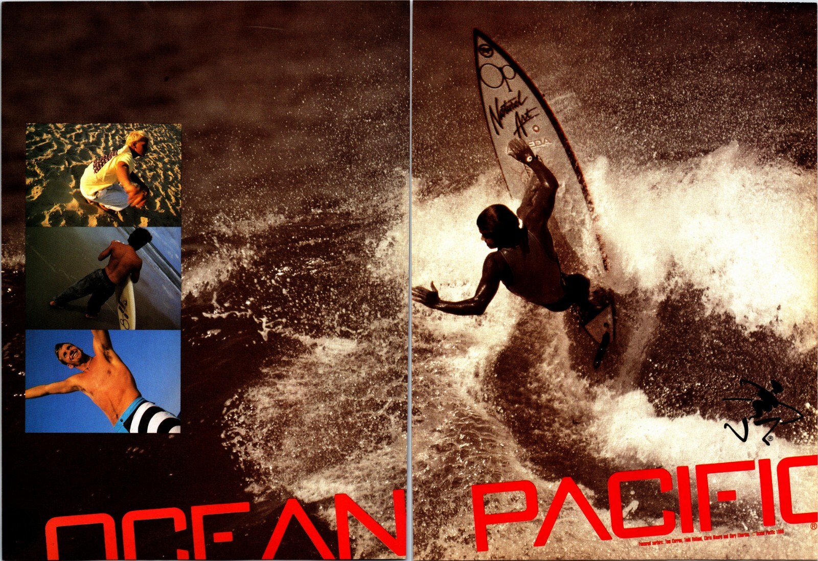 Ocean Pacific Surfing Print Ad Wall Art Decor Curren Holland Mauro ...