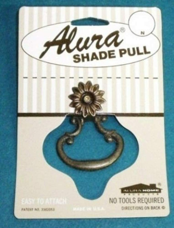 Roller Window Shade SNAP-ON Large Bronze METAL RING PULL Clip on NO ...