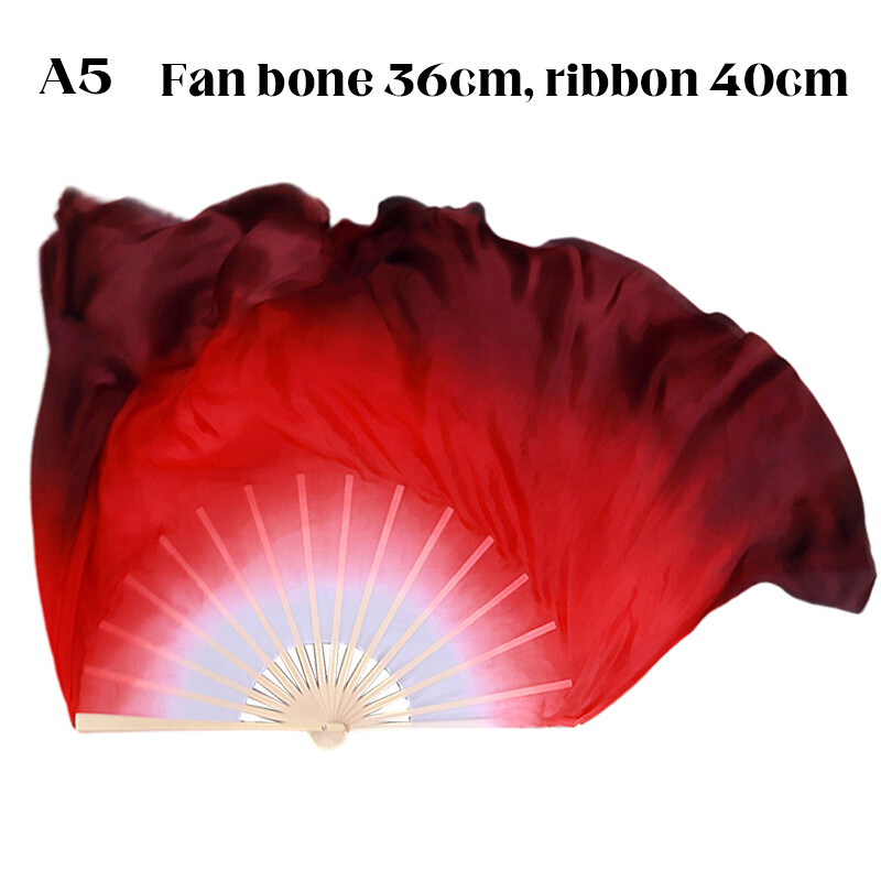 Double Side Half Circle Fan Women Folk Dance Long Flutter Fan Veil ...