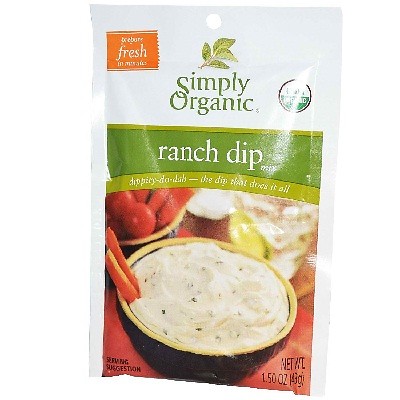 Simply Organic Dips Ranch at Least 95 Organic 1.5 Oz -pack of 12 for ...