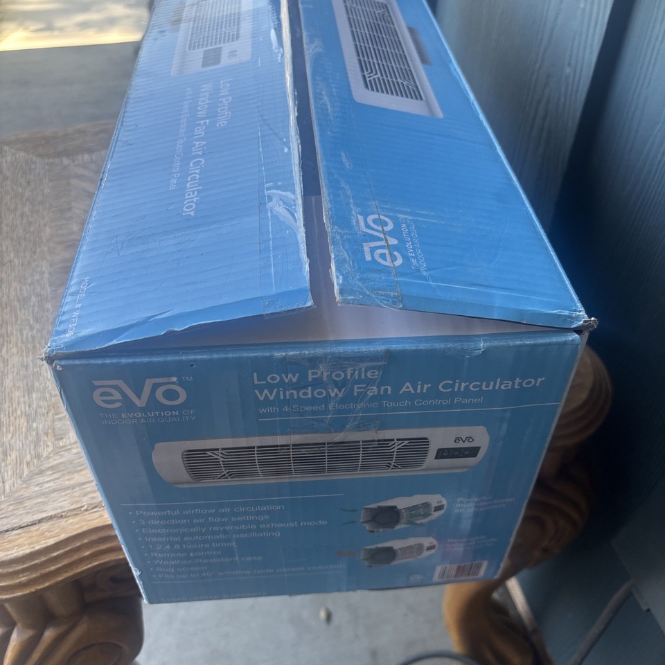 NEW EVO Low Profile Oscillating Window Fan Air Circulator 4-Speed ...
